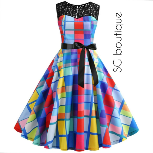 SG boutique | Dresses | Last One Left Multi Color Plaid Retro Dress ...